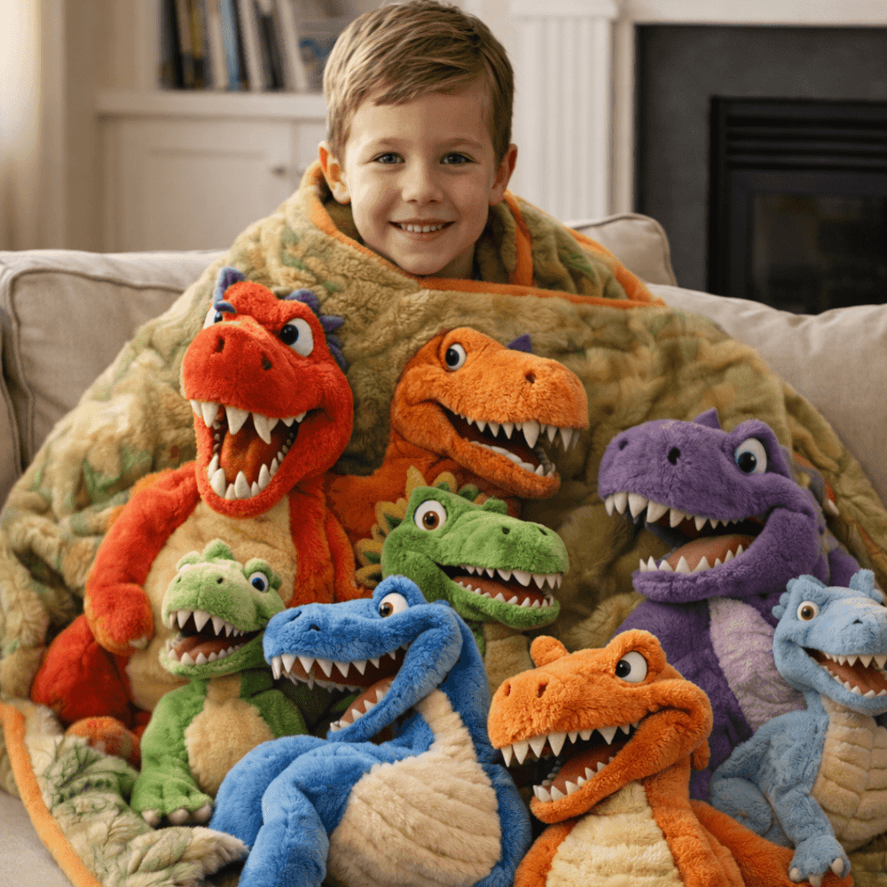 DinoSnug™ 3D Dinosaur Flannel Blanket — Bruxsy
